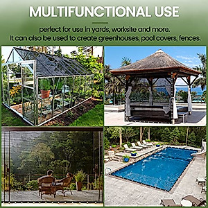 Windscreensupplyco 60-70% 8 FT X 10 FT Mesh Tarp/Shade Cloth 9-Needle Knitted Heavy Duty Black with Grommets for Green House, Garden, pergola, Pools, Dump Truck