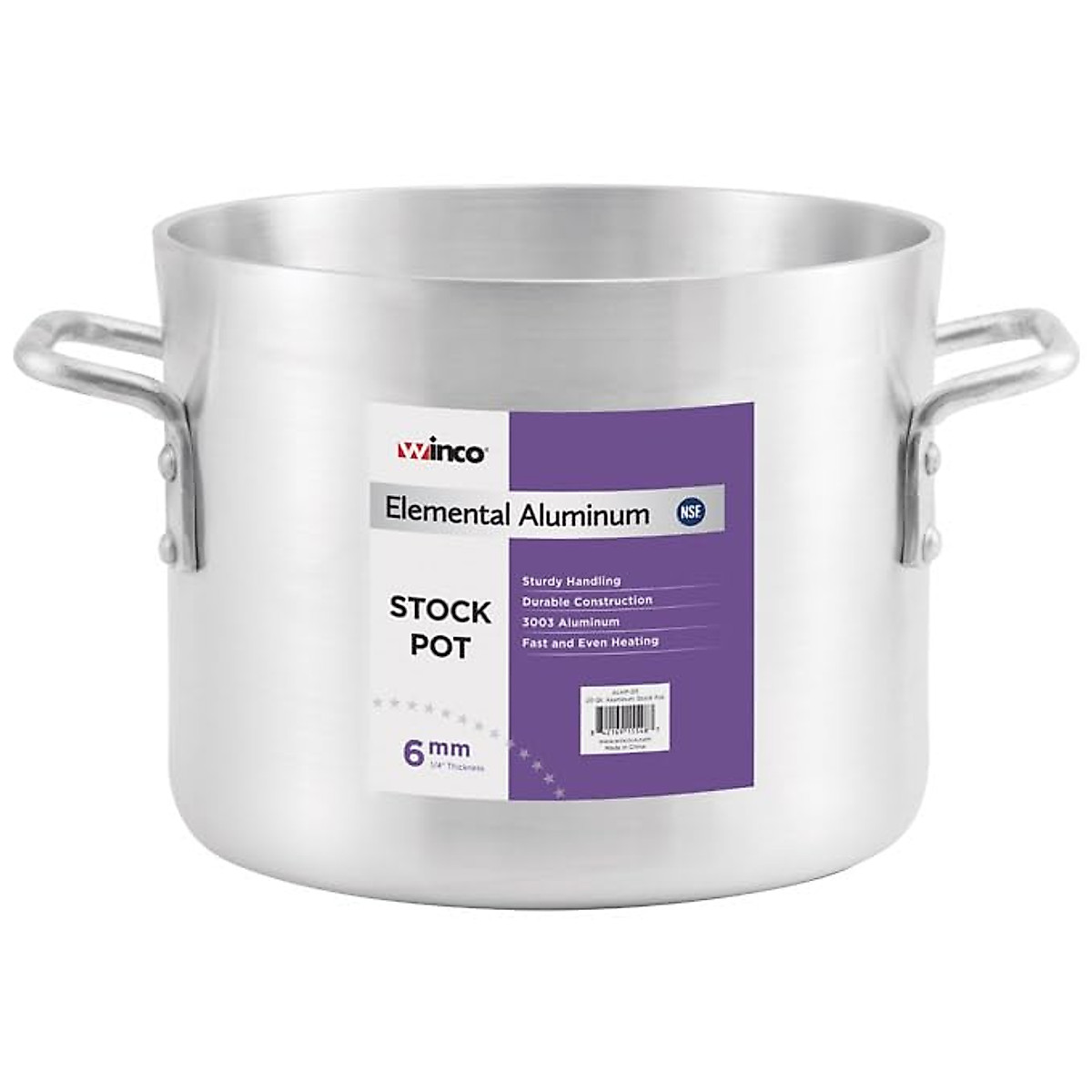 Winco ALHP-32 Commercial-Grade Aluminium Stock Pot, 32 Quart, Silver