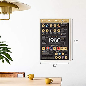 Enno Vatti Back in 1980 Scratch Off Poster - 40th Birthday Party, Wedding Anniversary Decoration - 40 Years Ago - 11” x 16”