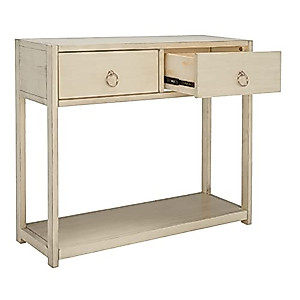 SAFAVIEH Home Collection Sadie Contemporary Antique White 2-Drawer Console Table (Fully Assembled)