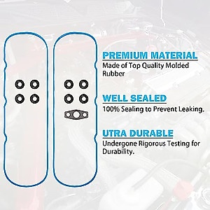 Valve Cover Gasket Set - Compatible with 4.8L 5.3L 6.0L 6.2L Chevy Silverado, Suburban, Tahoe, Trailblazer, GMC Sierra, Yukon, Envoy, Cadillac Escalade - Replace 12637683 VS50504R1