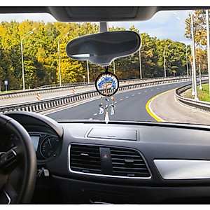 Andiker Car Rear View Mirror Hanging Accessories, Cute Tree of Life Healing Crystals Stone Car Hanging Ornament (Tree)