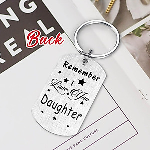 Resdink Daughter Keychain Gifts - to My Dear Daughter, I Love You Daughter Birthday Key Chain, Best Graduation Gifts for Our Daughter Proud of Daughter Teen Girl, Christmas Gifts for Adult Daughter