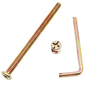 binifiMux 15-Pack 1/4-20 x 3 Crib Screws, Zinc Plated Hex Socket Cap Bolts Barrel Nuts for Bunk Bed Cots Chiars Furniture