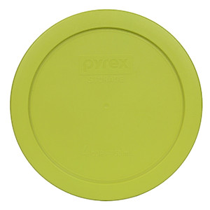 Pyrex 7201-PC Round 4 Cup (4) Butter Yellow, (4) Pumpkin Orange and (4) Edamame Green Plastic Storage Lids, Made in USA