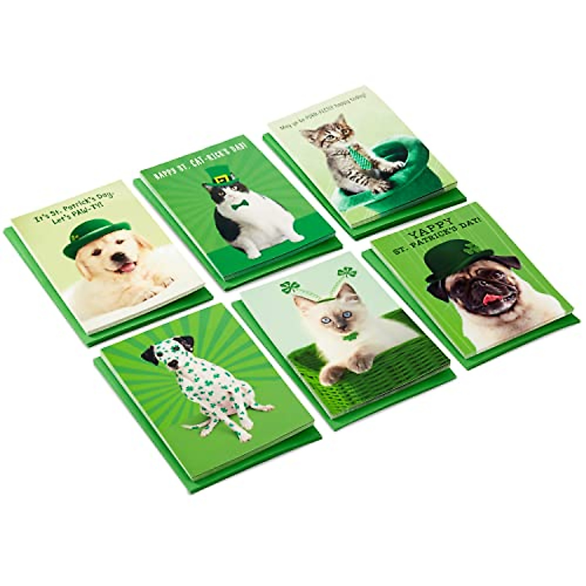 Hallmark St. Patricks Day Cards Assortment, 36 Cards with Envelopes (Cats and Dogs)