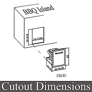 Outdoor Kitchen Drawer Pull Out Trash Drawer BBQ Island, Stainless Steel