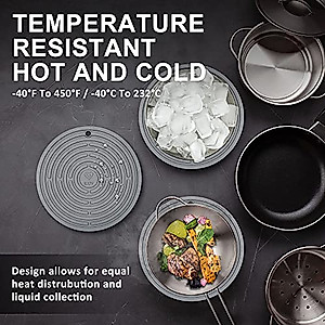 iLUV Silicone Trivets - Extra Thick for Hot/Cold Pans, Pots, and Dishes Holders - Coffee Mats, Tea Pads, Utensil Spoon Rest - Heat Resistant Food Grade Cooking/Baking/Serving - Multi-Use 8" 3pcs Gray