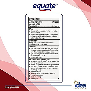 Equate Famotidine Tablets, 20 mg, Maximum Strength, Acid Reducer for Heartburn Relief, 200 Ct (2 Pack) +"Say"NO" to Indigestion and Heartburn" Better Idea Guide