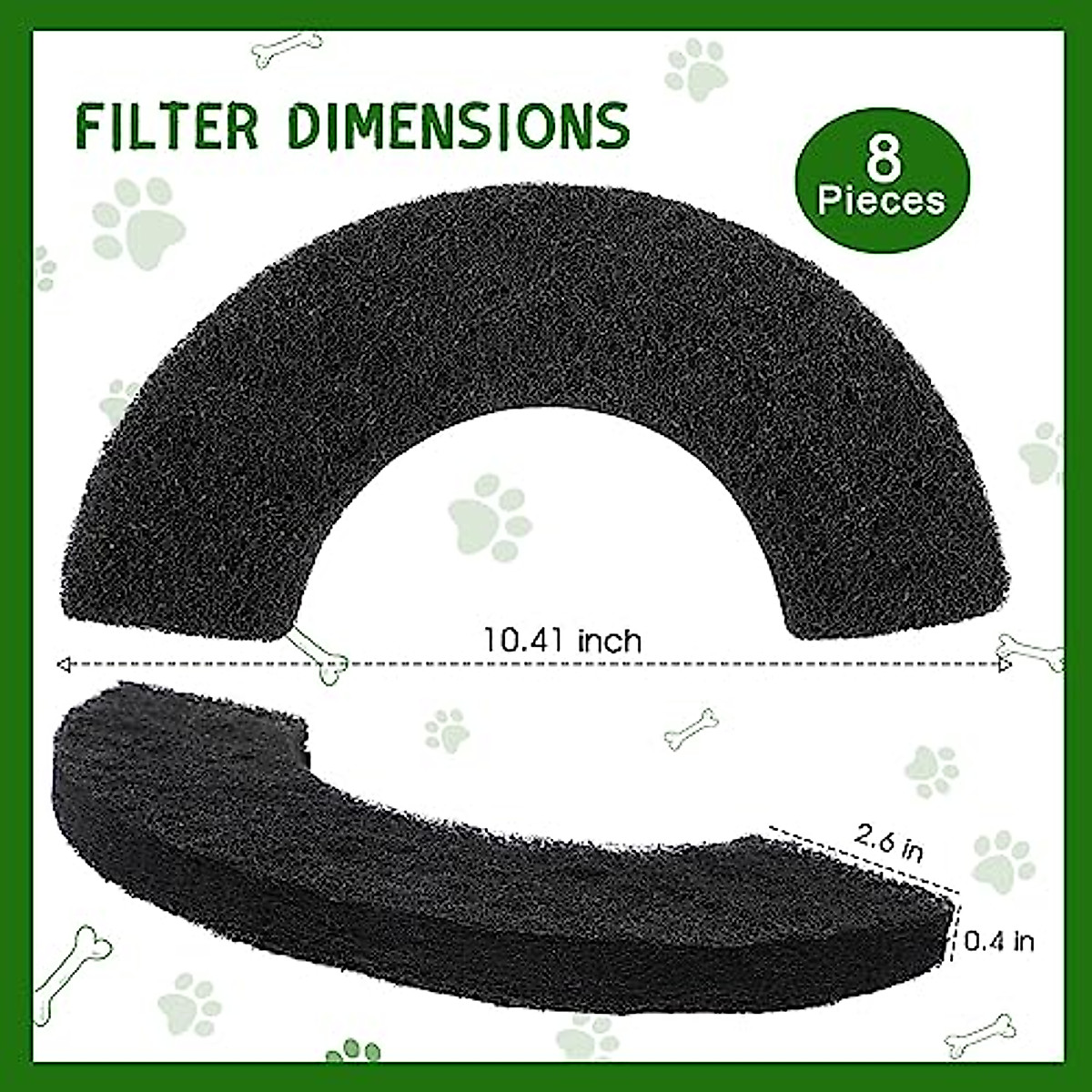 QUEARN 8 Pack Carbon Filters Compatible with Litter-Robot 4, Cat Litter Box Filters Replacement to Absorb Odors Control Damp from Pets and Keep Home Fresh