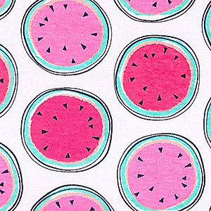 Lamaze Girls' Super Combed Natural Cotton Footless Stretchie One Piece Sleepwear, Baby and Toddler, Zipper, 1 Pack, Pink Watermelons, 3T