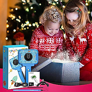 Ourlife Kids Camera for Boys, 1080p FHD 60x Macro Kids Selfie Camera with Magnifier Function, Digital Video Camera - Large 3.5-inch Screen with 16GB TF Card, Excellent Gift for Ages 6+ (Blue)