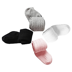 Namektch Baby Girls Tights, Seamless Knit Cotton Leggings Pants Infant Toddler Girl Stockings (Black, 1-2 Years)