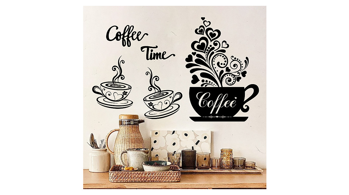 Charming Coffee Cup Vinyl Wall Decals for Your Kitchen