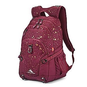 High Sierra Loop Backpack, Travel, or Work Bookbag with tablet sleeve, One Size, Copper Splatter/Maroon