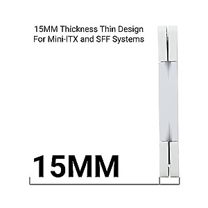 Thermalright C12015W-S CPU Fan Computer case Fan Quiet 4pin PWM ARGB PC Fan, 15mm Slimline Cooler Fan, 120mm CPU Cooling Fan(White)