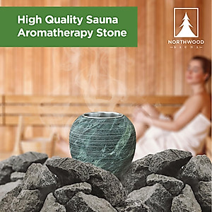 Northwood Sauna Aromatherapy Stone Cup - Essential Oil Diffuser - Natural Rock with Stainless Steel Bowl