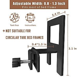 SHOANED Adjustable Non Slip Mattress Gaskets for Metal Bed Frame Box Spring, 6 Pcs Mattress Holder in Place Gripper, Anti-Slip Baffle Mattress Retainer Bar, Keep Mattress from Sliding Gripper, Black