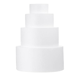 Abaodam 4pcs Cake Embryo Model Foam Cake Model Cake Foam Cake Decorating Stand Cilindros Para Decoraciones De Fiestas Piec Cake Decorating Model Foams With Cover White Decorative Frame