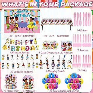 Gracie Corner Party Decorations - 155Pcs Gracies Corner Decorations include Banner Tablecloth Backdrop Ballons Cupcake Cake Toppers Tableware Hanging Swirls. Gracie Corner Birthday Decorations