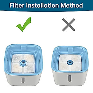 Cat Water Fountain Filter,Cat Fountain Filters Replacement Filters for 84oz/2.5L Automatic Pet Water Fountain Dispenser,Cotton Activated Carbon Water Fountain Filter and Foam Filter (Square 8+4 Pack)