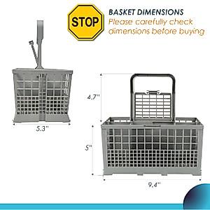 Dishwasher Cutlery Basket fits Most Brands (9.5 x 5.4 x 4.8 inches)- Utensil Organizer Caddy Fits Most Dishwashers (LP54)