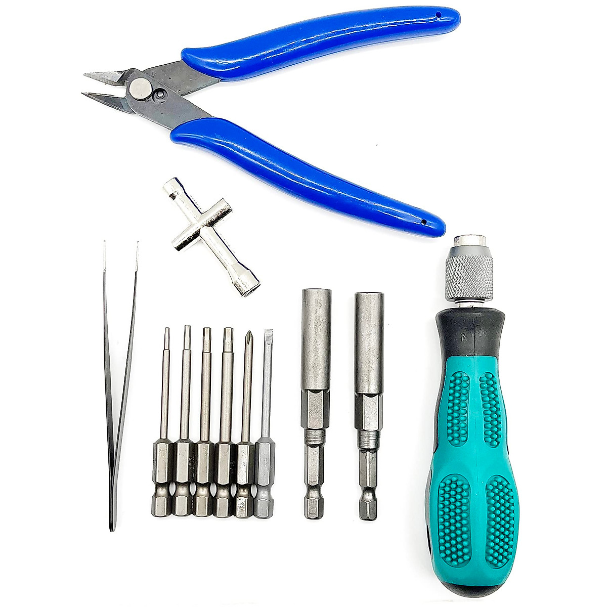 RC Car Tool Stand Repair Work RC Screws Kit 600PCS & RC Screwdrivers and Screws Pallet Kit 360 Degree Rotation for 1/8 1/10 1/12 1/16 1/18 RC Car Truck Crawler (Black)