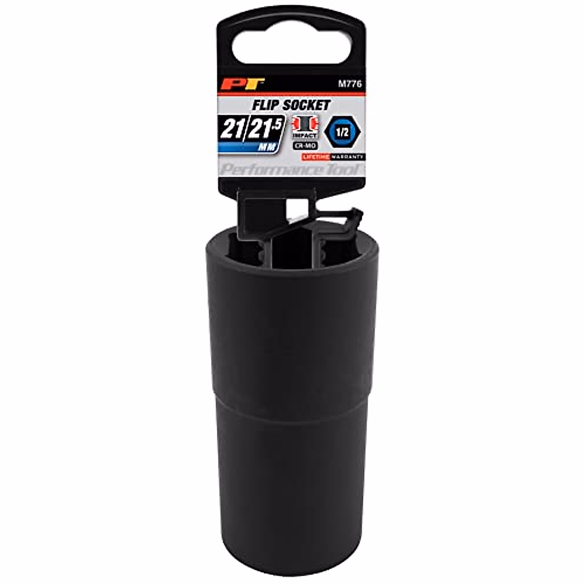 Performance Tool M776 1/2-Inch Drive 21/21.5Mm Flip Impact Socket - Heavy Duty Tool for Efficient Mechanics, Automotive and DIY Repairs