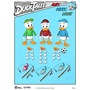 Beast Kingdom DuckTales: Huey, Dewey and Louie DAH-069 Dynamic 8ction Action Figure Set, Multicolor