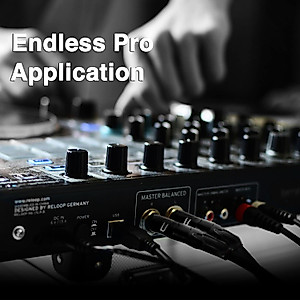 COLUBER CABLE 1/4 TRS Male to 1/4" TRS Male - 10 Feet - Purple - 1/4 (6.35mm) Stereo Balanced Male to Male Connector for Powered Speakers, Audio Interface or Mixer for Live Performance & Recording