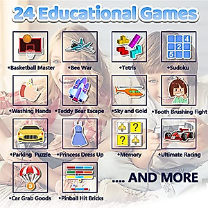 Smart Watch for Kids Age 3-12, 24 Puzzle Games Dual Camera HD Touch Screen Kids Watch, Smartwatch with Video&Music Player Pedometer Alarm Clock 12/24 hr Children Educational Toys for Boys Girls