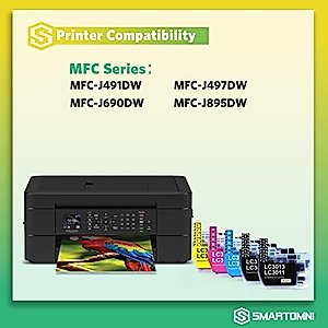 S SMARTOMNI LC3013 LC3011 Compatible Ink Cartridge Replacement for Brother LC 3013 LC 3011 Ink Cartridge for Brother MFC-J497DW MFC-J690DW MFC-J895DW MFC-J491DW Color 5-Pack Set (2KCMY)