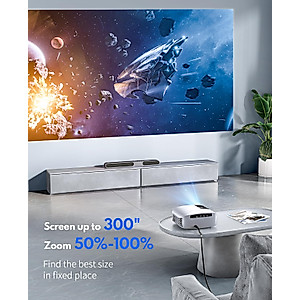 5G WiFi Bluetooth Projector Native 1080P, GooDee Outdoor Movie Projector with 300" Display Video Projector with Zoom & 4 Point Keystone for TV Stick, iOS, Android Dolby Audio & 4K Projector Support