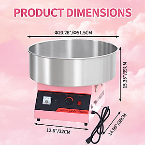 Cotton Candy Machine Commercial, Electric Cotton Candy Maker, 1080W Candy Floss Maker, Perfect for Family Party Amusement Park Carnival,Pink