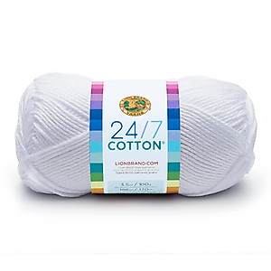 Lion Brand 24/7 Cotton Yarn Bundle - Creamsicle and White