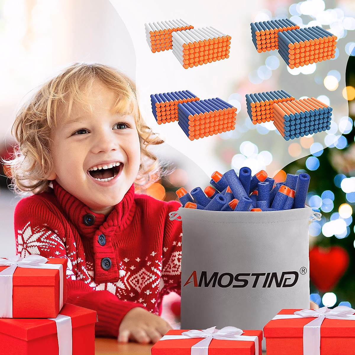 AMOSTING Refill Darts 100PCS Bullets Ammo Pack Compatible for Nerf N-Strike Elite 2.0 Series DinoSquad – Work with All Elite Blasters Blue