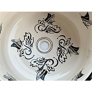 12" Bathroom Butterfly Vessel Sink, Ceramic Countertop Basin, 30 Cm Sink Bowl, Bath Vanity Sink, Bathroom Remodel, Lavatory, Kitchen Basin