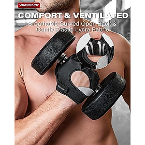 VINSGUIR Workout Gloves for Men and Women, Fingerless Weight Lifting Gloves with Excellent Grip, Lightweight Gym Gloves for Exercise, Weightlifting, Fitness, Training, Climbing, Cycling and Rowing