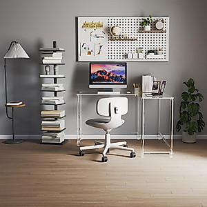 HMYHUM Acrylic Desk L Shaped, 50", Clear Corner Computer Desk for Home Office, Writing, Study, Modern, Easy Assembly