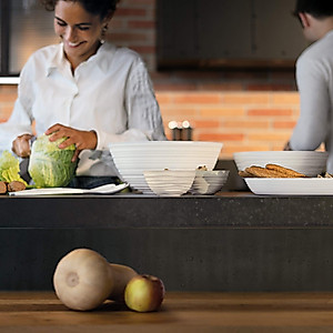 Guzzini Tierra 11.8" Extra Large Bowl - Milk White - 100% Recycled Plastic - Unbreakable, Reusable, BPA-Free, Cereal, Soup, Fruits - Mixing Bowl for Storage, Pantry & Kitchen