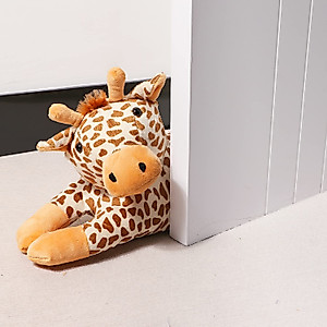 SANFERGE 36 Inch 3LB Heavy Duty Under Door Draft Stopper, Decorative Soundproof Door Draft Blocker, Energy Saving Draft Guard, Giraffe Yellow