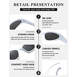 kimorn Y2K Wrap Around Polarized Sunglasses Womens men Swift Oval Fashion Sport Shades Sun Glasses K1273