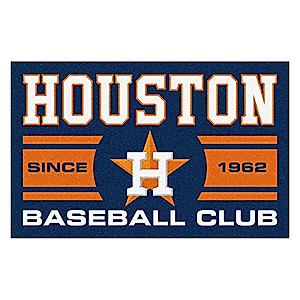 FANMATS 18469 Houston Astros Baseball Club Starter Rug, Team Color, 19" x 30"