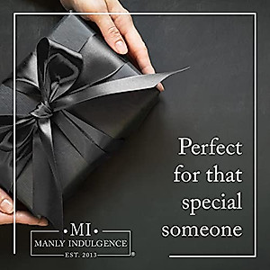 Manly Indulgence Scented Jar Candle, Black Sandalwood, Signature Collection, Soy Wax Blend, Wooden Wick, 15 Oz, Single (Bergamot, Tobacco, Amber & Musk)