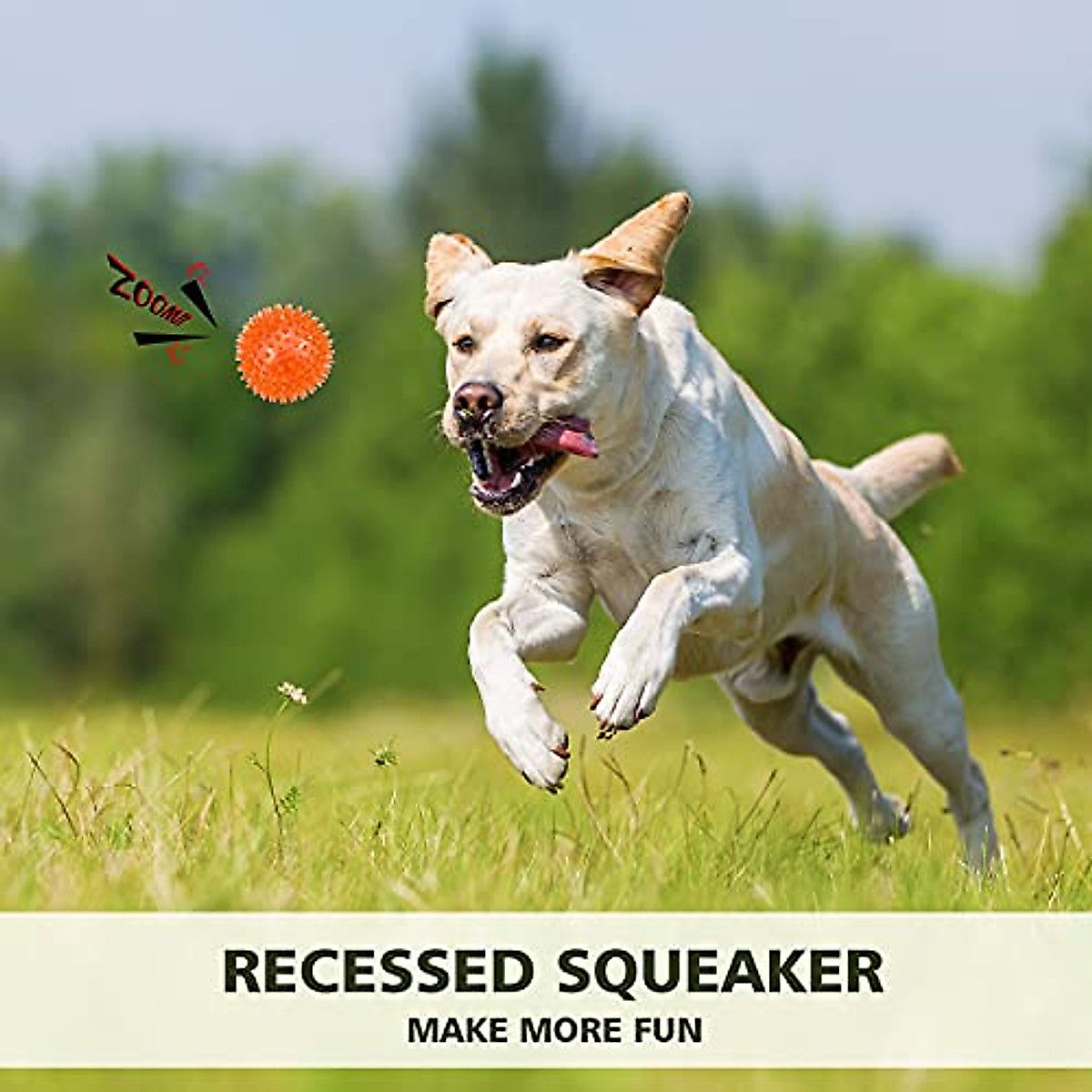 petizer 3-Pack 2.5 Inch Squeaky Dog Toy Balls, Floating Dog Pool Balls, Dog Spiky Balls, Interactive Fetch Toys for Puppy, Dog Chew Toys for Boredom, for Small Medium and Large Dogs