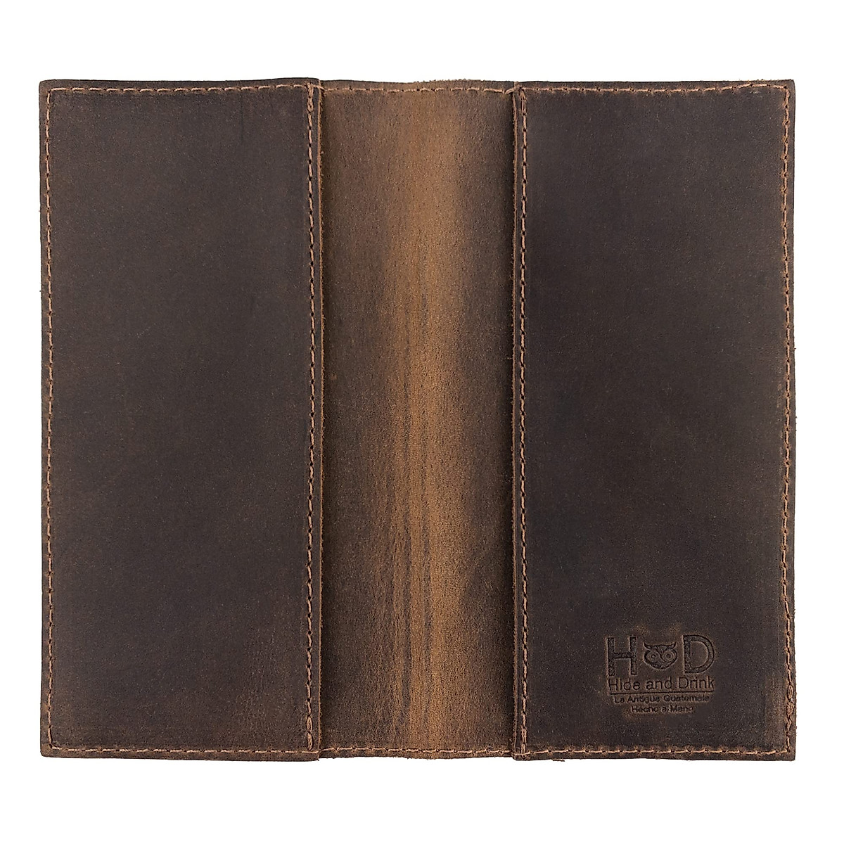 Hide & Drink, Checkbook Cover, Minimalist Organizer, Check Presenter, Bill Holder for Waiter and Waitress, Restaurant Accessories, Full Grain Leather, Handmade, Bourbon Brown