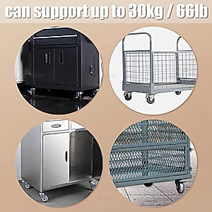 AUEAR, 2 Pack 2 Inch Rubber Caster Wheels Heavy Duty Fixed Black Casters with Rigid Non-Swivel Top Plate for Furniture