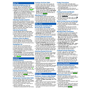 QuickBooks Online Quick Reference Training Card - Laminated Tutorial Guide Cheat Sheet (Instructions and Tips)