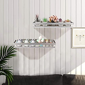 OwnMy 2PCS 16 Inch Shower Shelf Bathroom Inside Shower Caddy Stainless Steel Shower Racks Shower Baskets, Metal Kitchen Organizer Racks Floating Shelves Wall Mount Rectangular Corner Shower Shelves