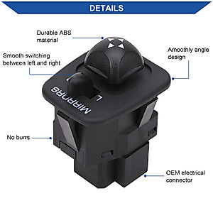 Obaee Mirror Control Switch Button Compatible with Ford F150 F250 F350 Excursion Expedition Escort Thunderbird Windstar Lobo Replaces F65Z17B676AB Front Driver Side Door Power Mirror Control Switch